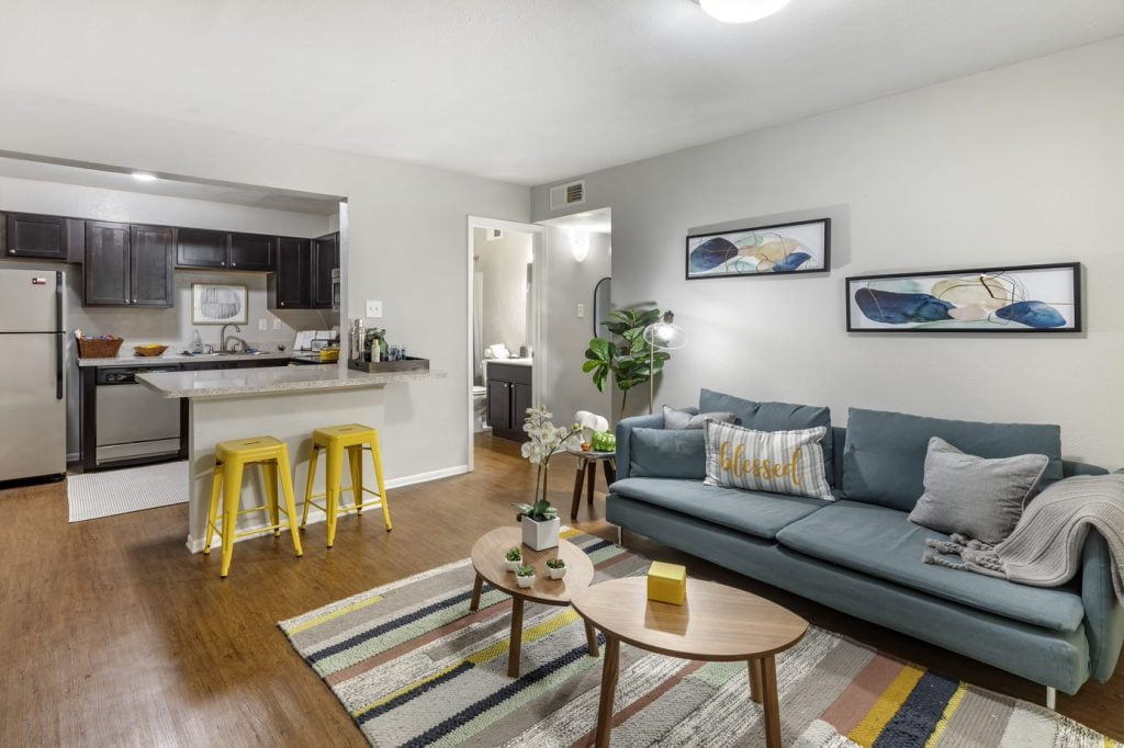 THE VENUE – Model living room | Off-Campus Housing